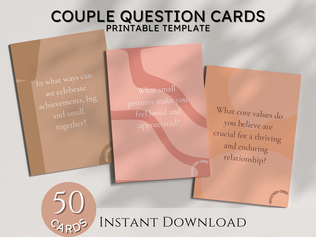 Deep Couple Question Card Explore Relationship Grow Love Reflection ...