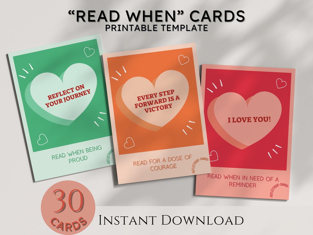 Read When Cards Printable Cards Positive Affirmation Card Couple Gift ...