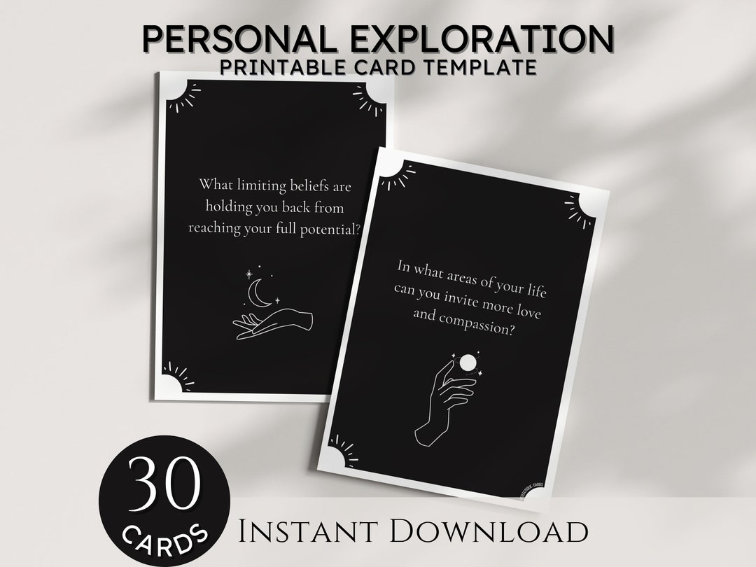 Personal Exploration Routine Card Introvert Question Card Self Care ...