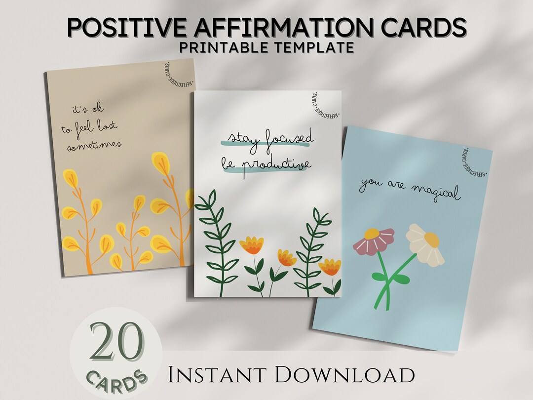 Affirmation Card Printable Template You Are Affirmation Card ...