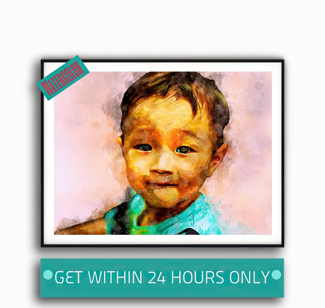 Custom Digital Watercolor Painting of KIDS, Newborn Babies ...
