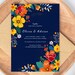 Blue Mexican Talavera Invitation Template, 5x7 Floral Printable Wedding ...