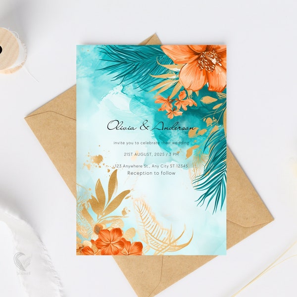 Coral Teal Wedding - Etsy