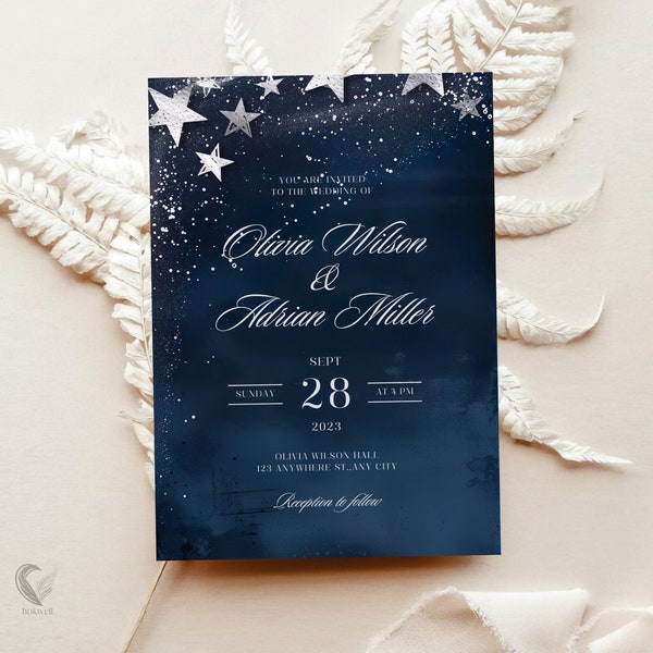 Starry Night Wedding Invitation - Etsy