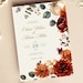 Autumn Wedding Invitation, Fall Floral Invites, Burgundy and Orange ...