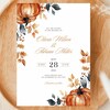 Autumn Wedding Invitation, Fall Floral Invites, Burgundy and Orange ...