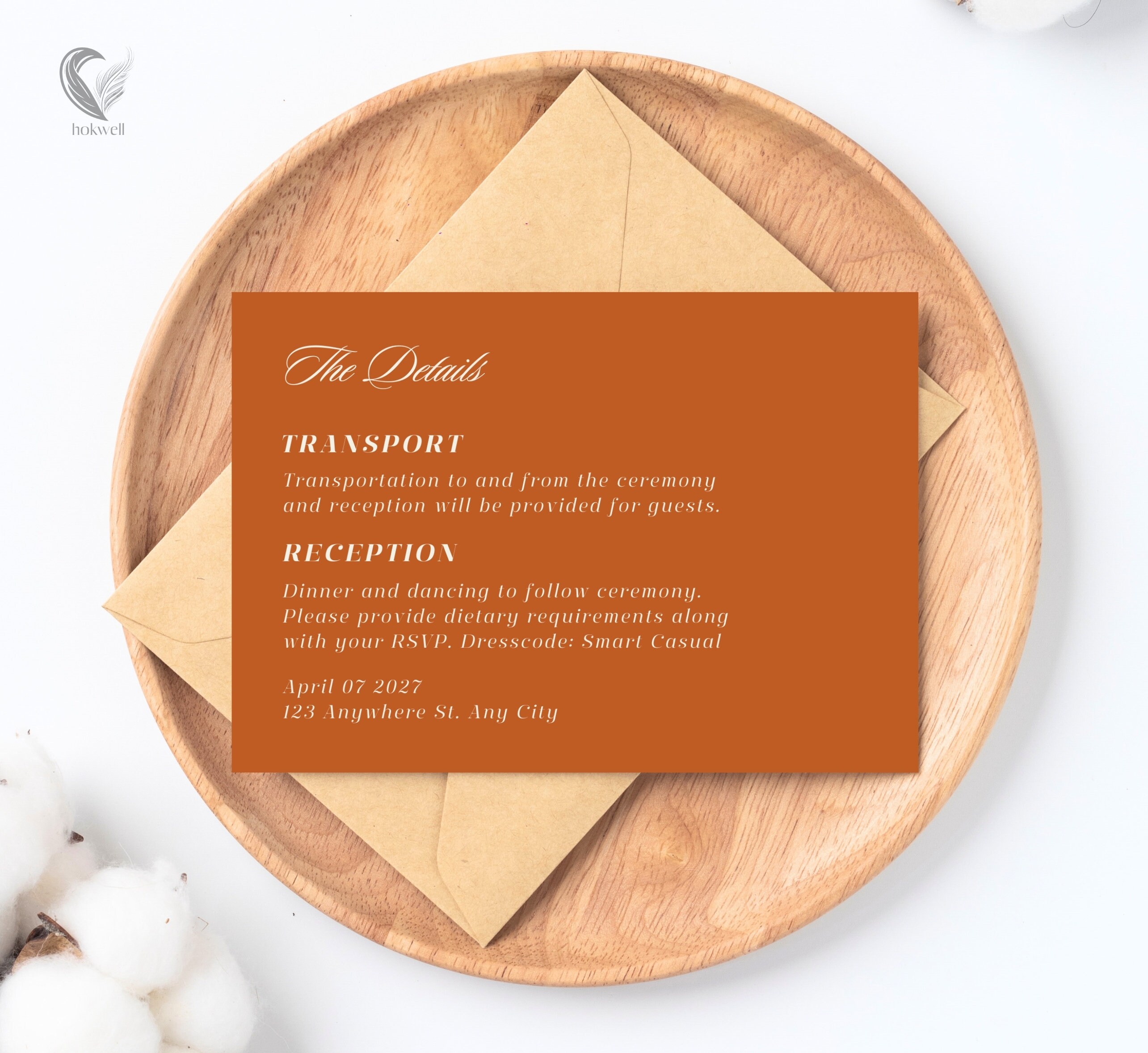 Boho Wedding Invitation, Burnt Orange and Emerald Green Floral Invite ...