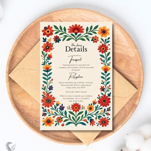 Mexican Wedding Invitation, Talavera Tile Fiesta Invite, Red and Orange ...