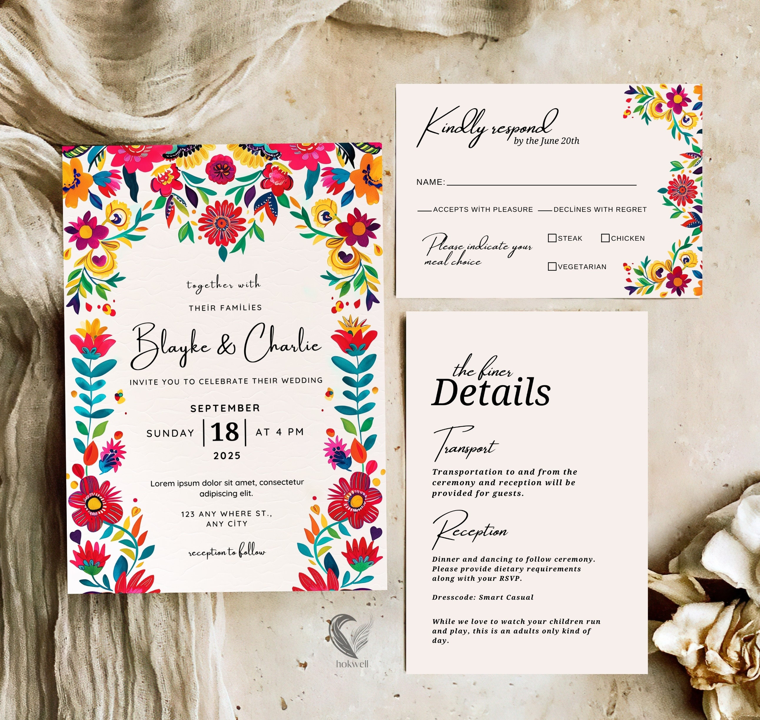 Mexican Wedding Invitation, Talavera Tile Fiesta Invites, Colorful ...