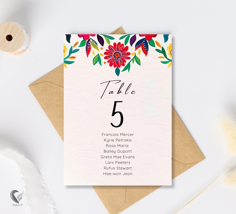 Colorful Mexican Wedding Table Numbers, Fiesta Talavera Tile Floral ...