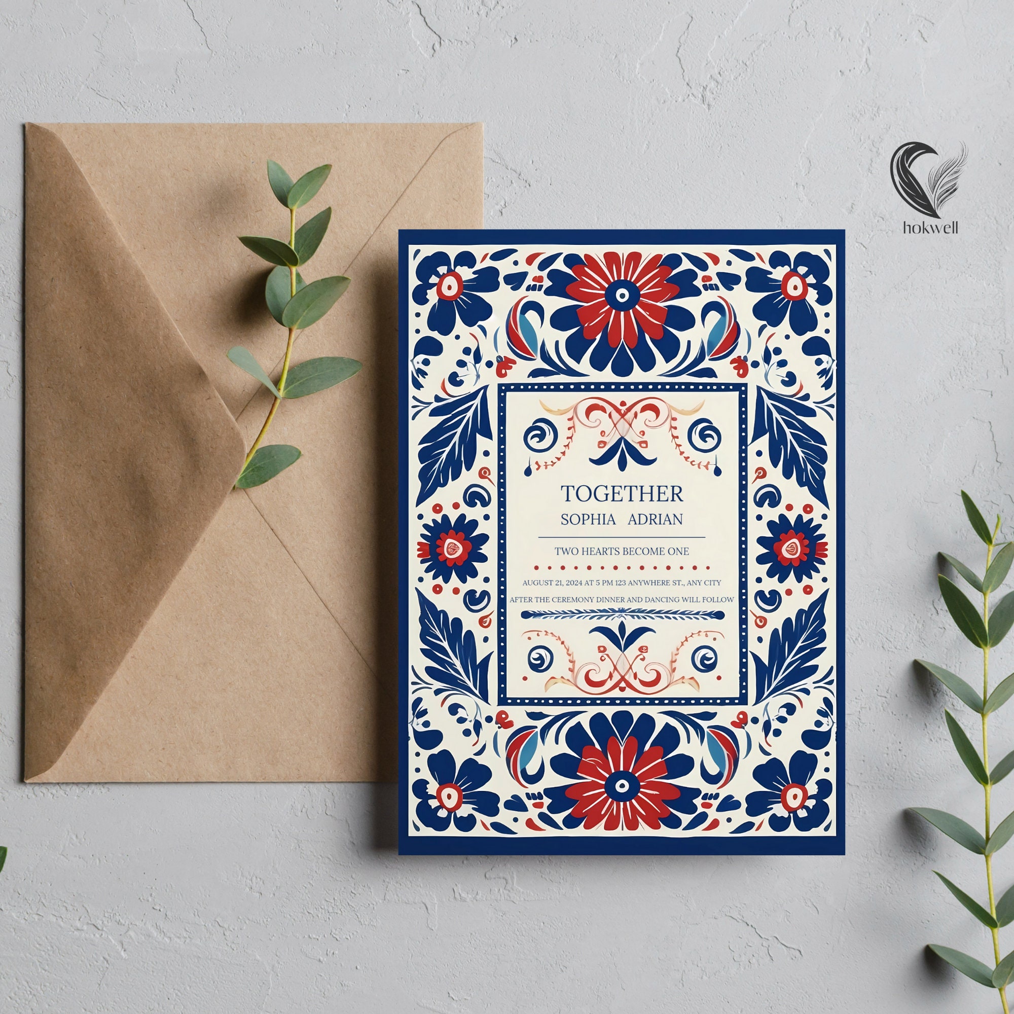 Mexican Wedding Invitation Template, Otomi, Mexico Weddings Invitation ...