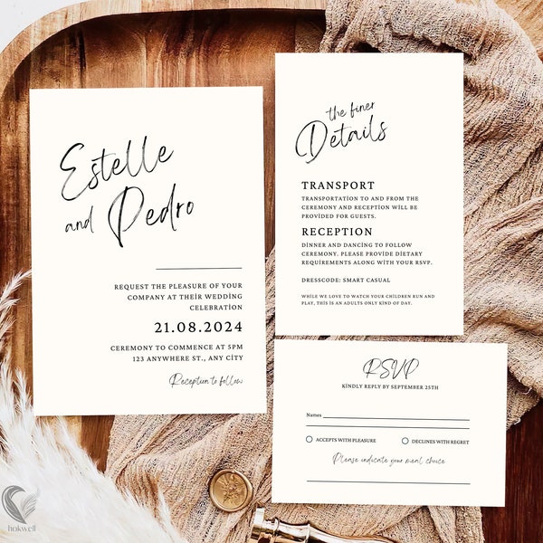 Minimalist Invites - Etsy