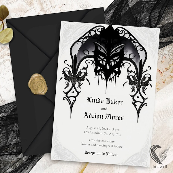 Gothic Wedding Invitations - Etsy