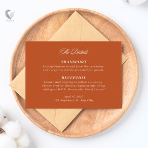 Rustic Boho Wedding Invitation, Terracotta Floral Invite, Orange and ...
