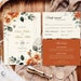 Rustic Boho Wedding Invitation, Terracotta Floral Invite, Orange and ...