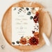 Autumn Wedding Invitation, Fall Floral Invites, Burgundy and Orange ...