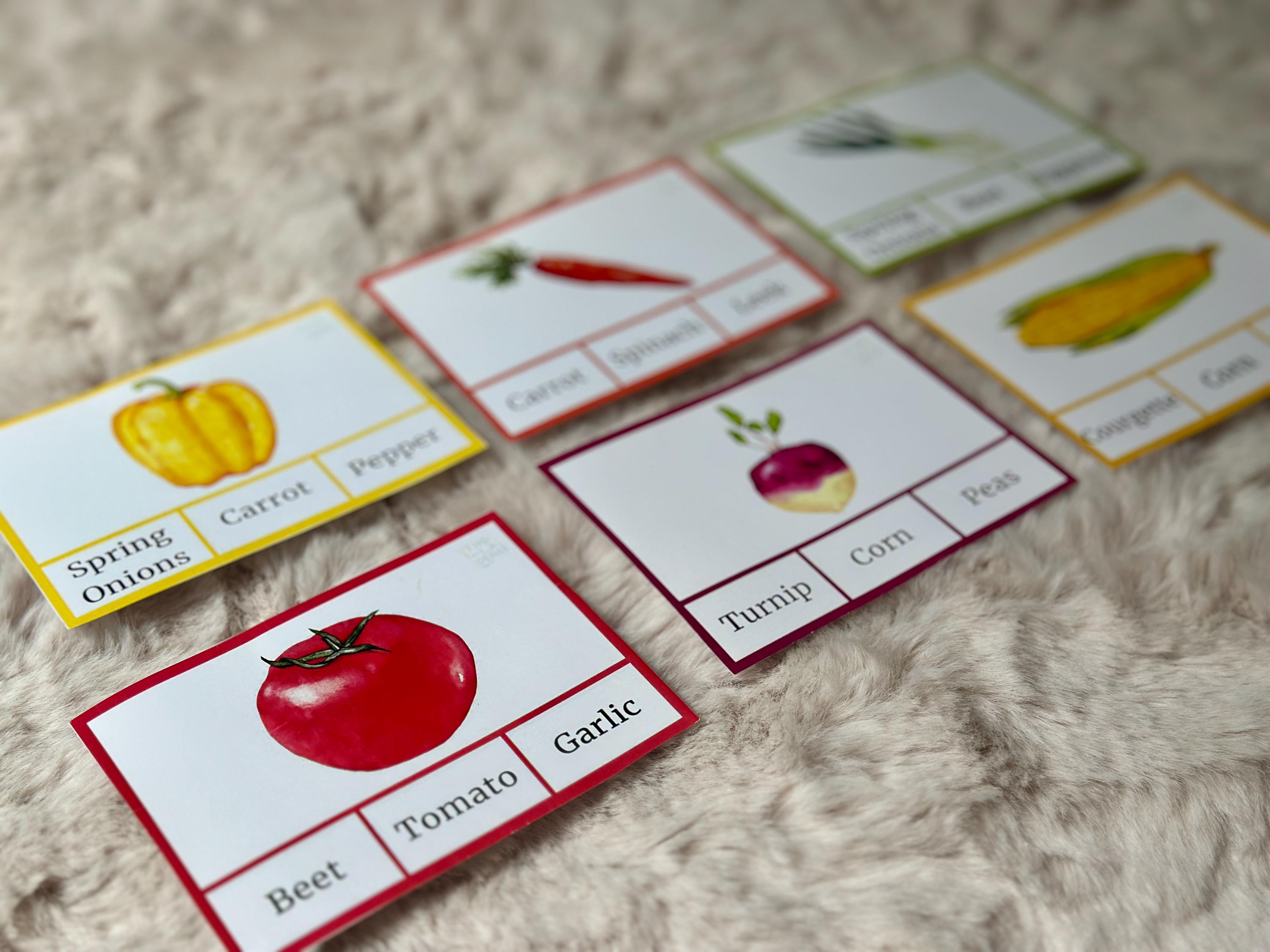 30 Matching Vegetables Flash Cards • Educational Game • Memory Game ...