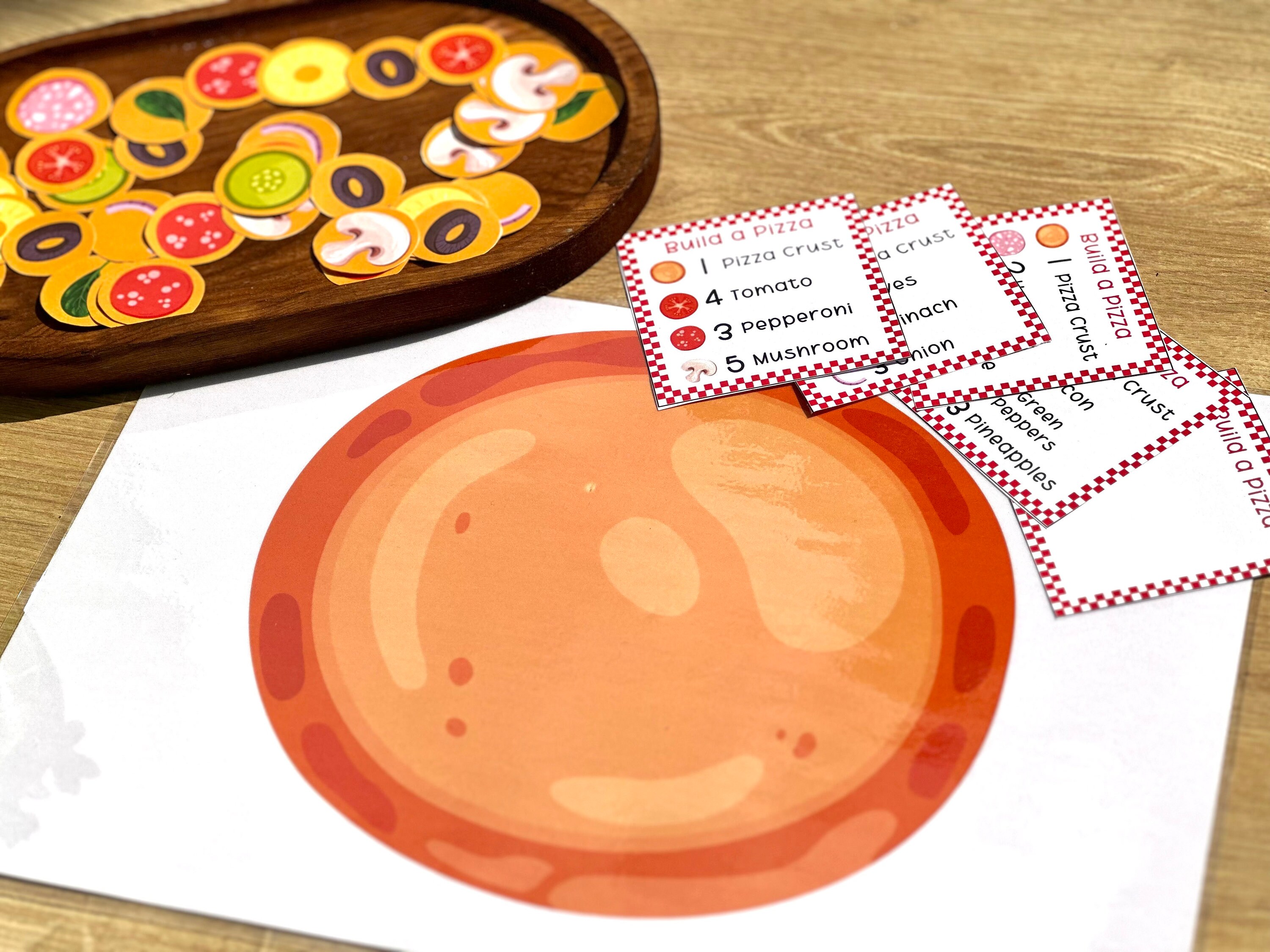 Build A Pizza • Pizza Counting Worksheet • Build A Pizza Playset ...