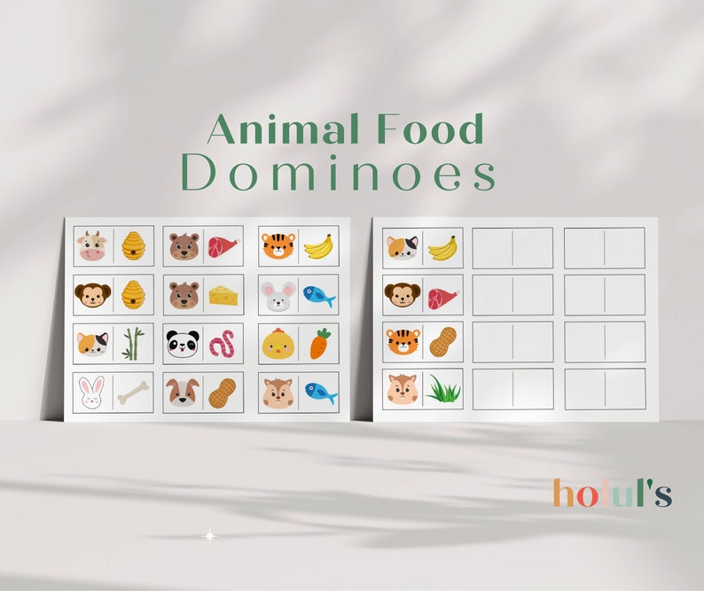 Animal Food Dominoes • Printable Kids Activities • Planning Organizing ...