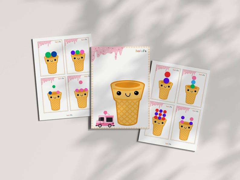 Ice Cream Pattern Activity • Build an Ice Cream With Pompoms • Fine ...