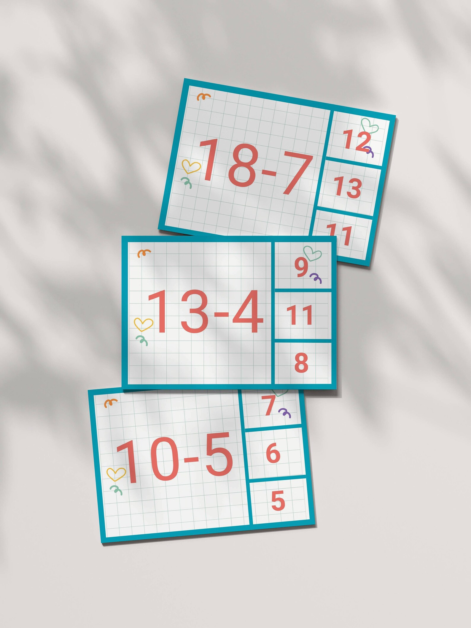 Math Printable Cards •kindergarten Math • First Grade Math • Addition ...