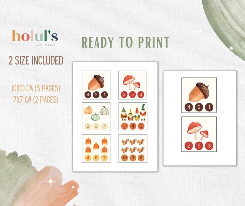 10 Number Flash Cards •count and Clip • Number Cards 1-10 •montessori ...