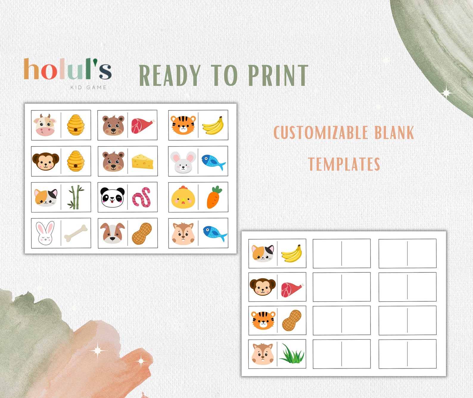 Animal Food Dominoes • Printable Kids Activities • Planning Organizing ...