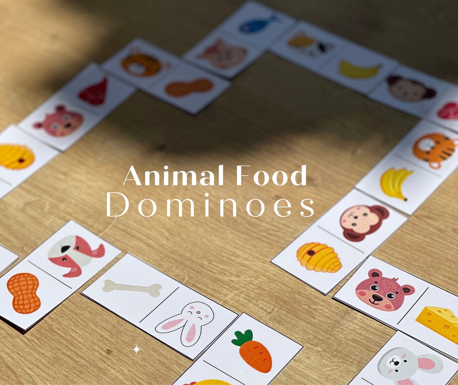 Animal Food Dominoes Printable Kids Activities Planning - Etsy