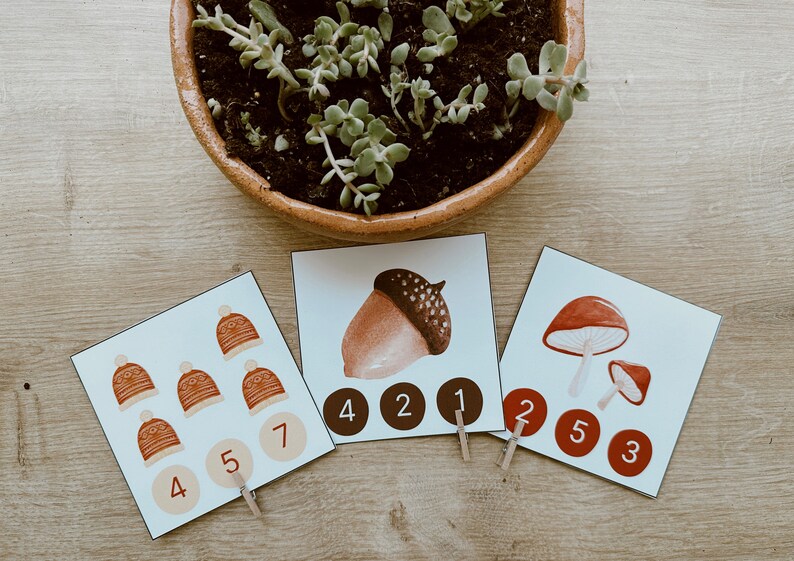 10 Number Flash Cards •count and Clip • Number Cards 1-10 •montessori ...