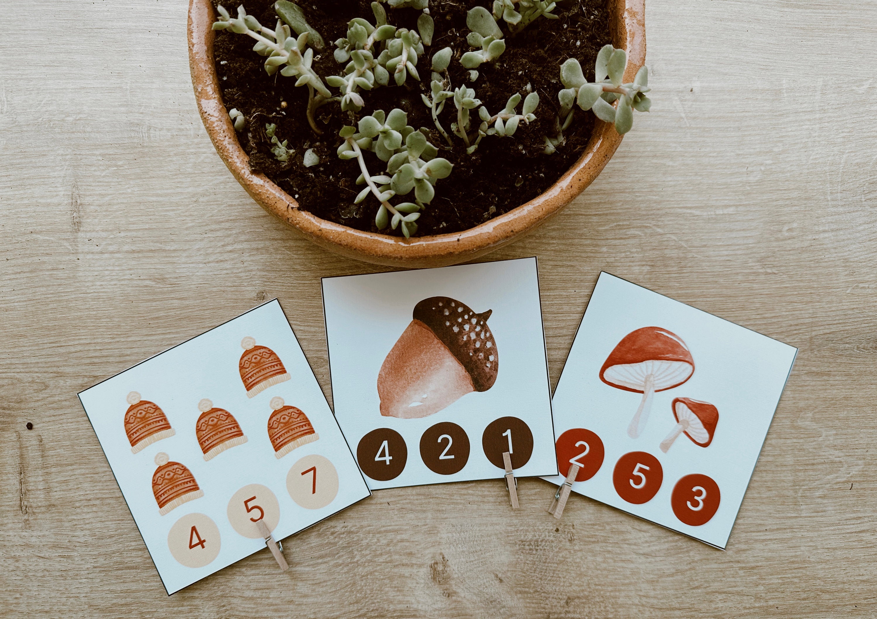 10 Number Flash Cards •count and Clip • Number Cards 1-10 •montessori ...
