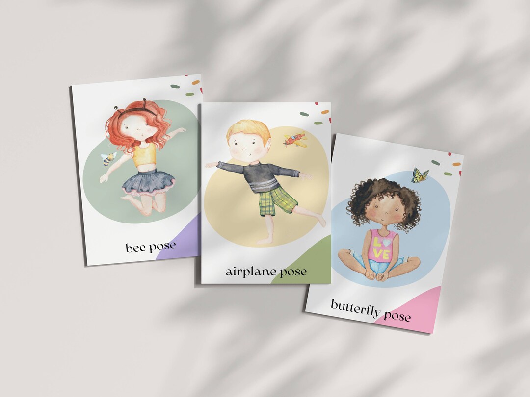 Kids Yoga Cards Yoga Flashcards Calm Down Activity Yoga for Kids Yoga ...