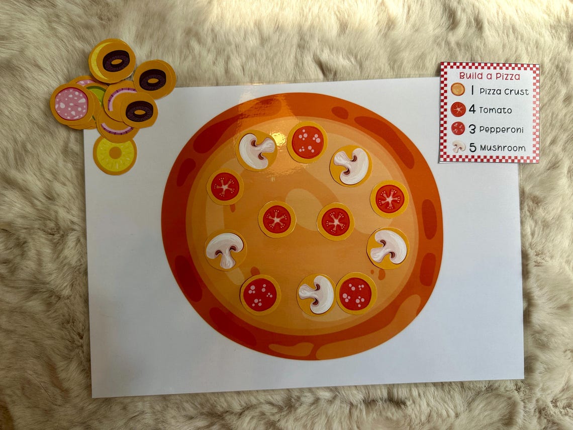 Build A Pizza • Pizza Counting Worksheet • Build A Pizza Playset ...