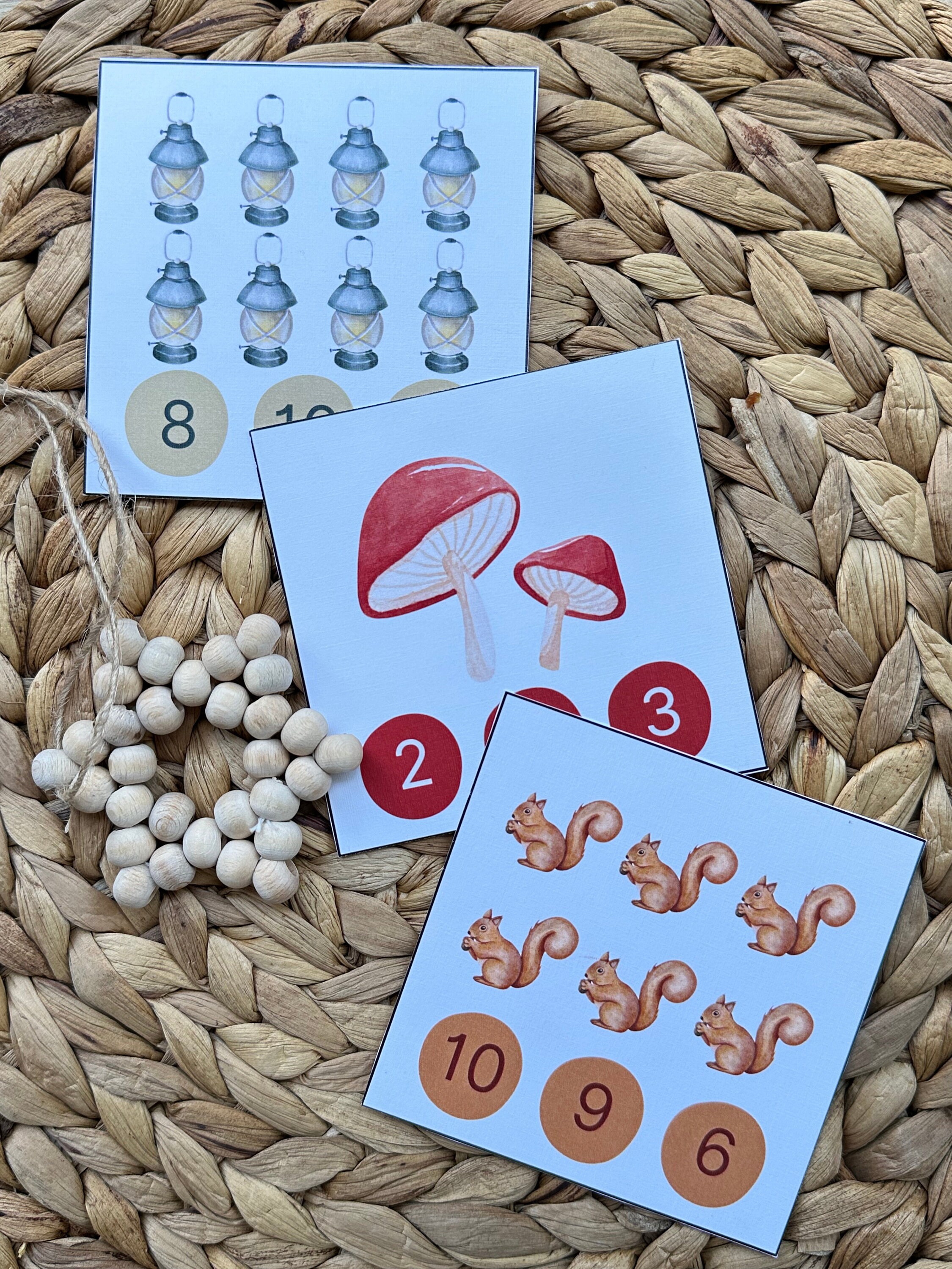 10 Number Flash Cards •count and Clip • Number Cards 1-10 •montessori ...