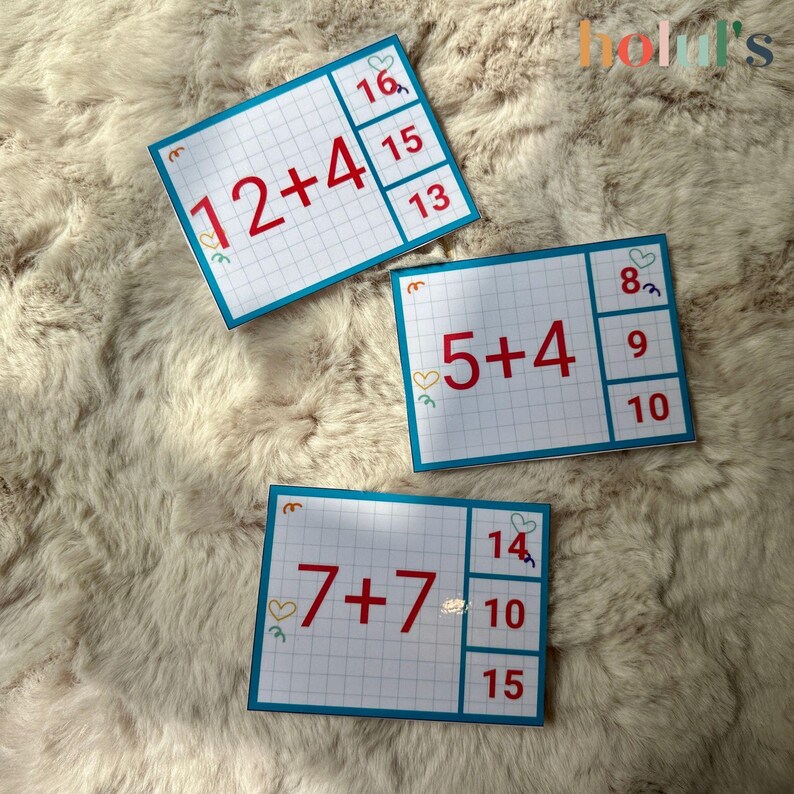 Math Printable Cards •kindergarten Math • First Grade Math • Addition ...
