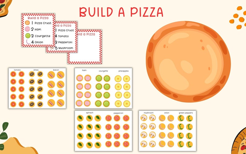 Build A Pizza • Pizza Counting Worksheet • Build A Pizza Playset ...