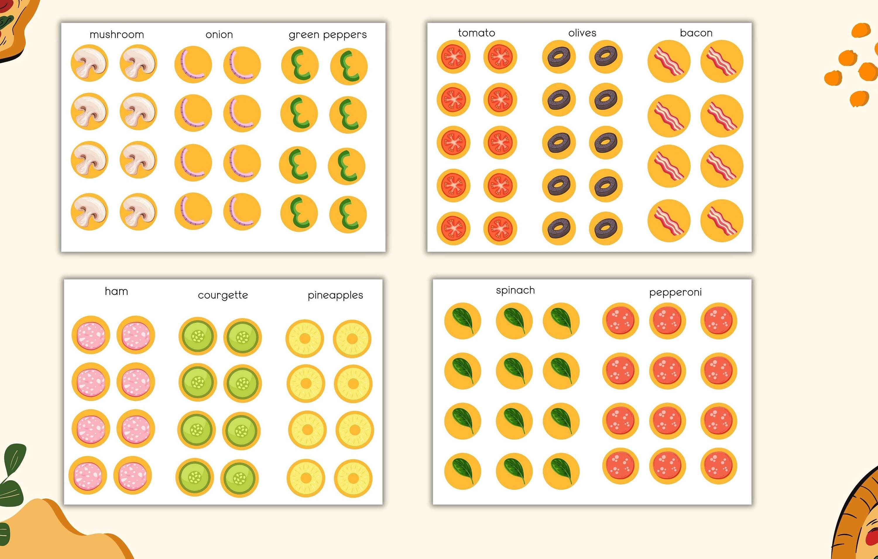 Build A Pizza • Pizza Counting Worksheet • Build A Pizza Playset ...