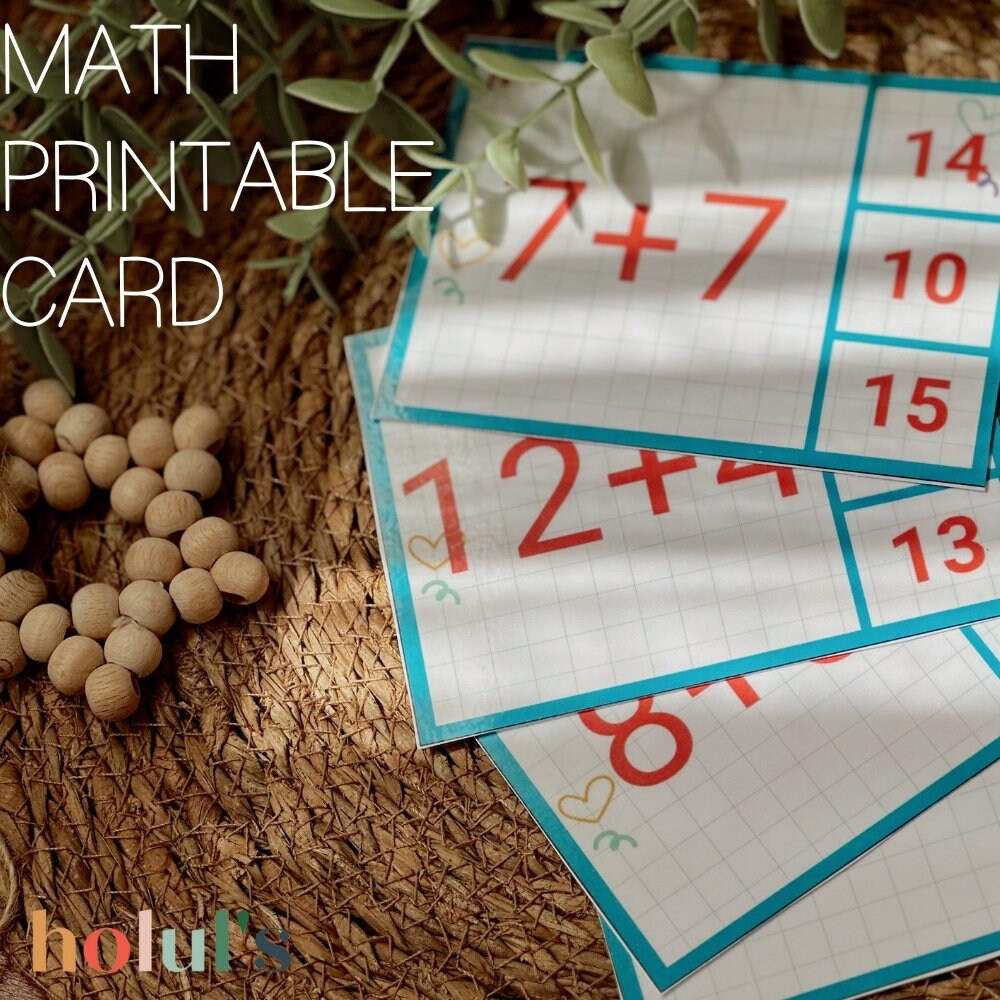 Math Printable Cards •kindergarten Math • First Grade Math • Addition ...