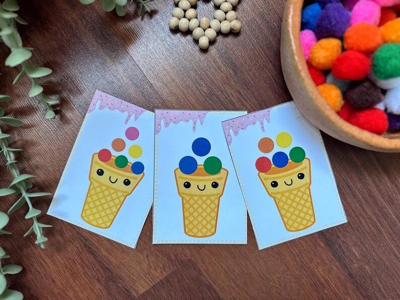 Ice Cream Pattern Activity • Build an Ice Cream With Pompoms • Fine ...