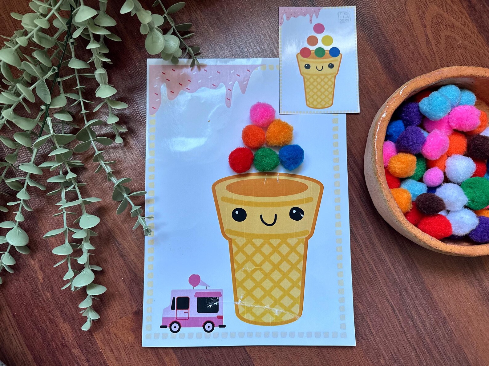 Ice Cream Pattern Activity • Build an Ice Cream With Pompoms • Fine ...