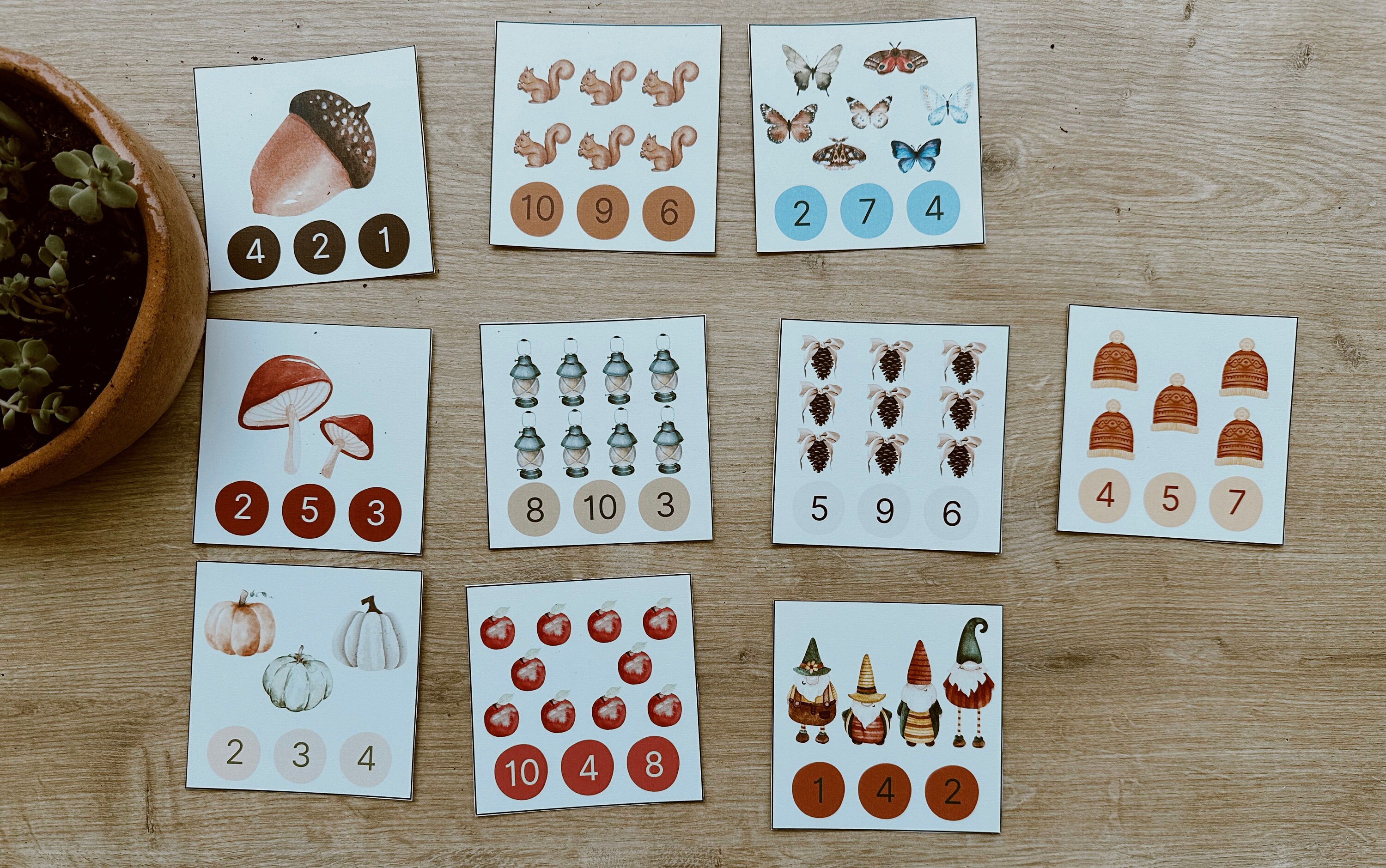 10 Number Flash Cards •count and Clip • Number Cards 1-10 •montessori ...