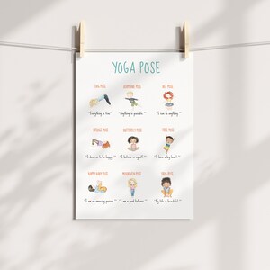 Yoga Poses Poster for Kids Montessori • Morning Yoga Routine for ...