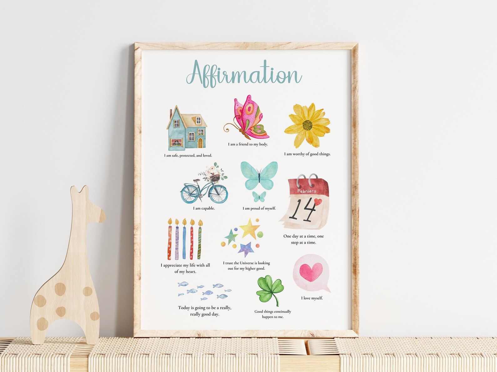 Kids Positive Affirmation Wall Art • Affirmations • Affirmations Poster ...