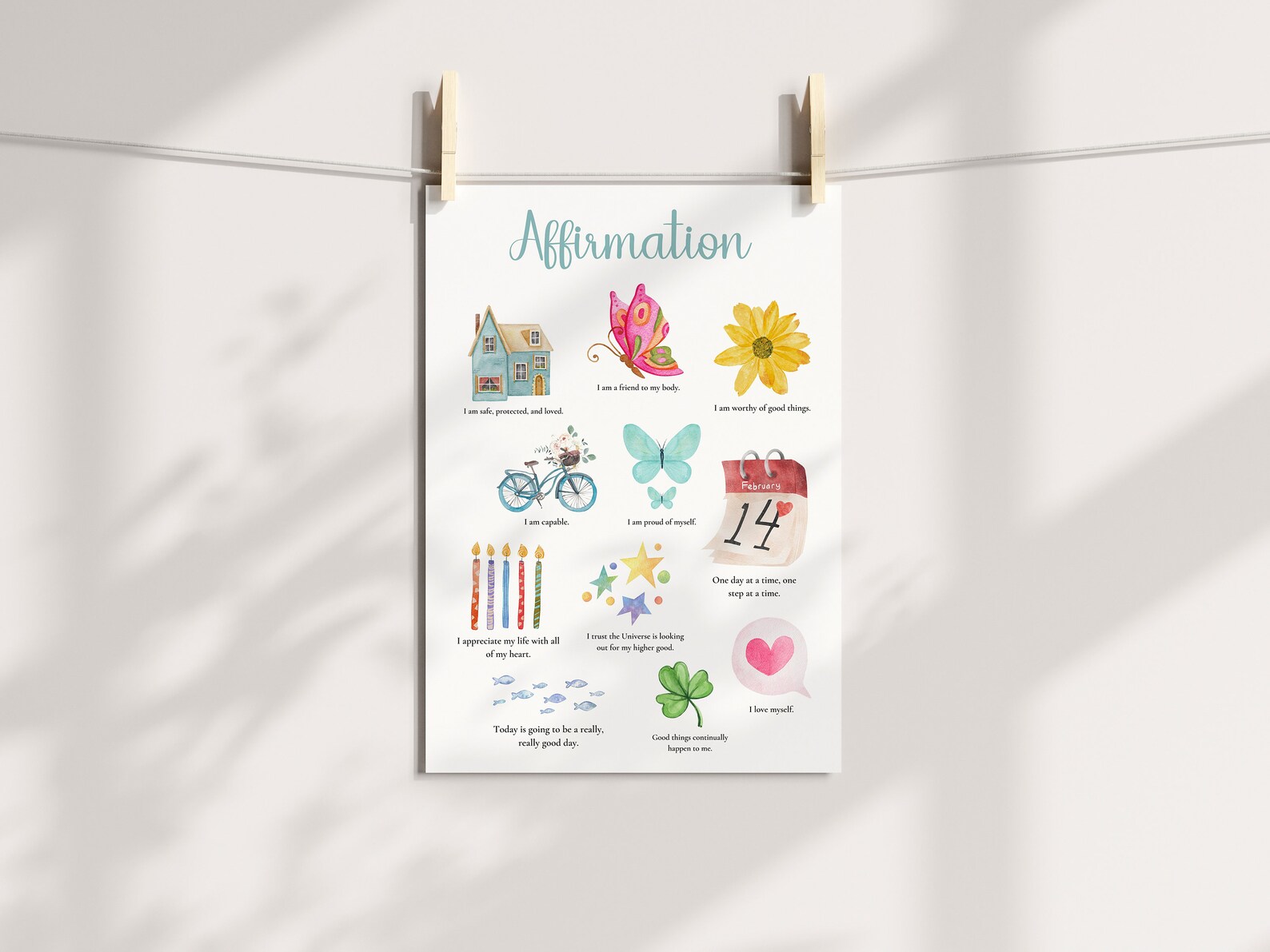 Kids Positive Affirmation Wall Art • Affirmations • Affirmations Poster ...