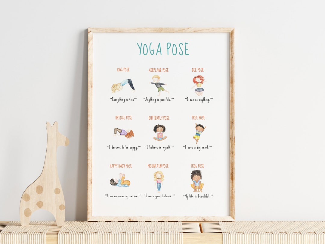 Yoga Poses Poster for Kids Montessori • Morning Yoga Routine for ...