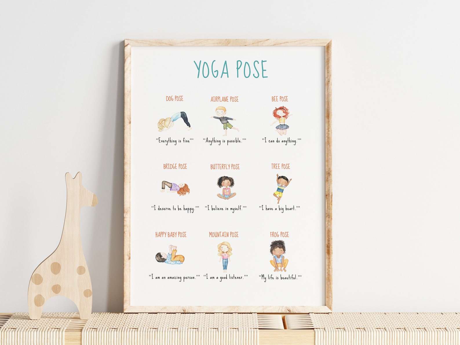 Yoga Poses Poster for Kids Montessori • Morning Yoga Routine for ...