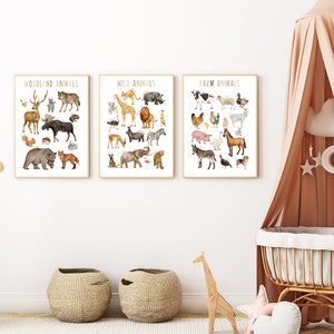 Set of 6 Educational Posters • Kids Animal Posters • Classroom Decor ...