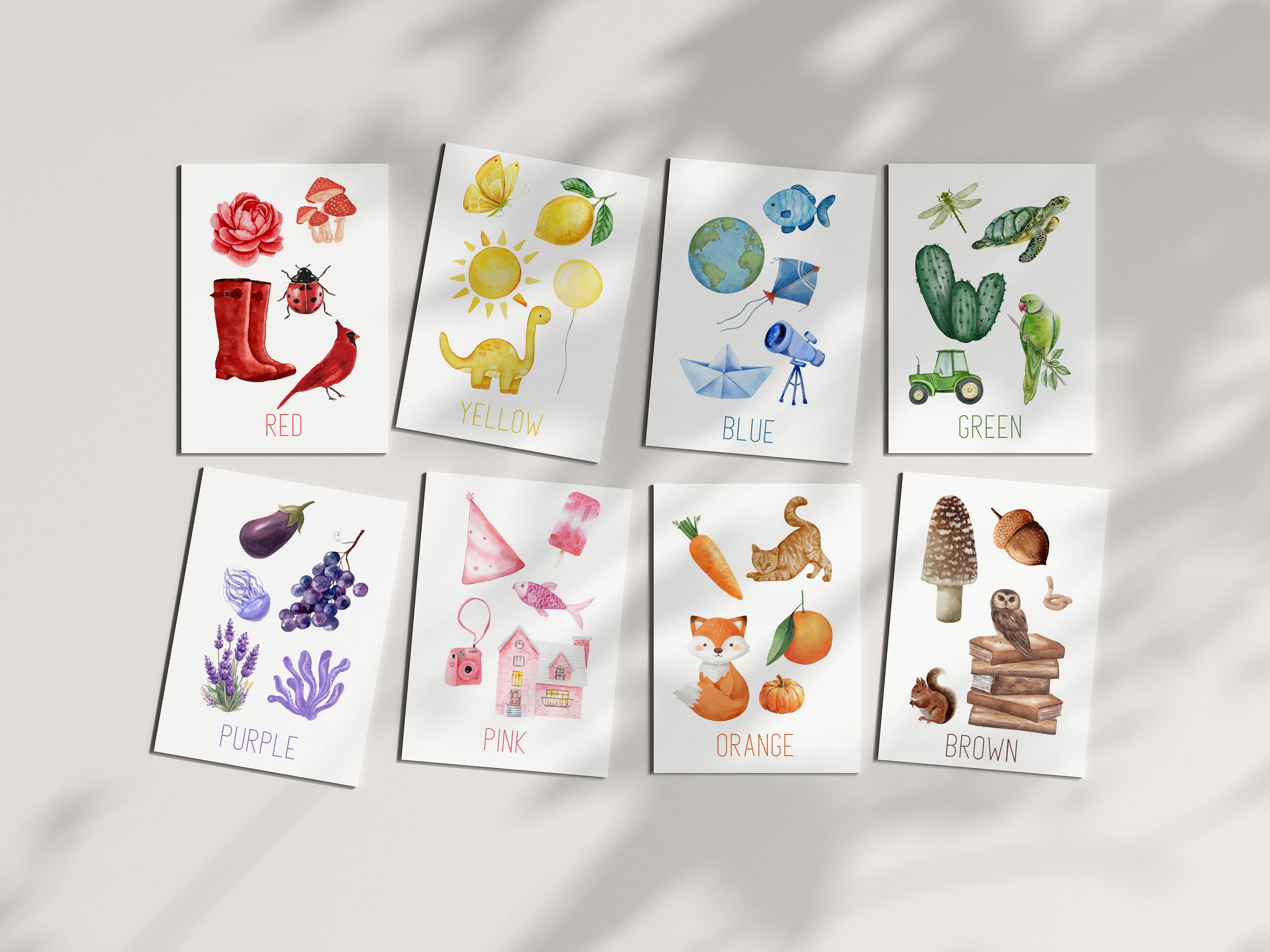 11 Children’s Nature Colour Flashcards Printable • Kids Colour Cards ...