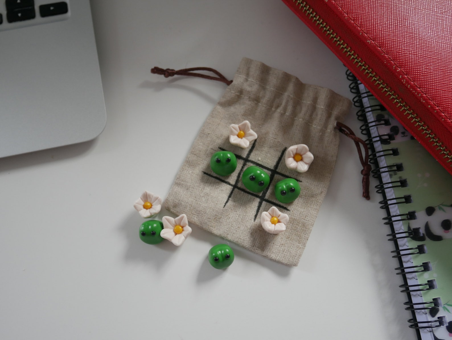 Portable Tic-tac-toe Bag Game Kid Friendly Game Pouch With Handcrafted ...