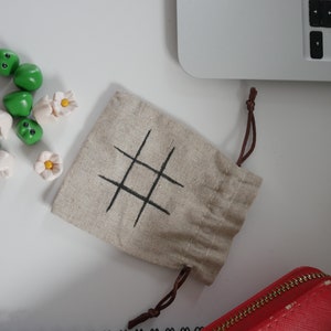 Portable Tic-tac-toe Bag Game Kid Friendly Game Pouch With Handcrafted ...