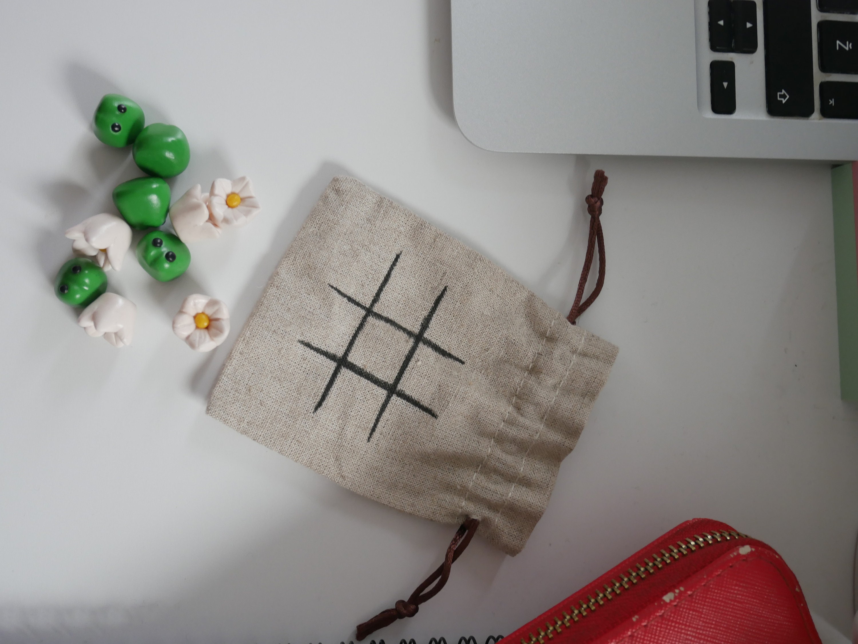 Portable Tic-tac-toe Bag Game Kid Friendly Game Pouch With Handcrafted ...